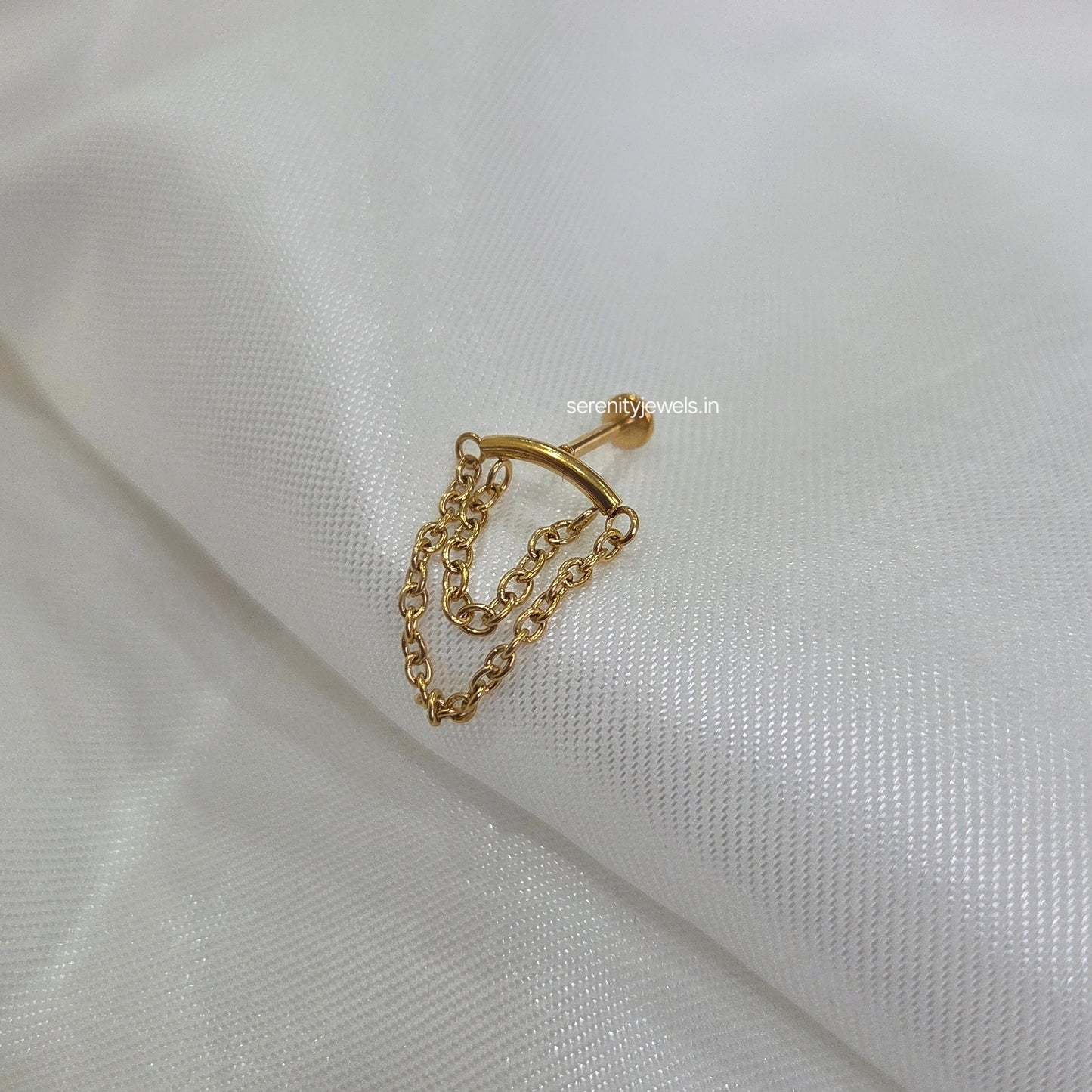 Nyra Links Flat Studs - PAIR – Serenity Jewels