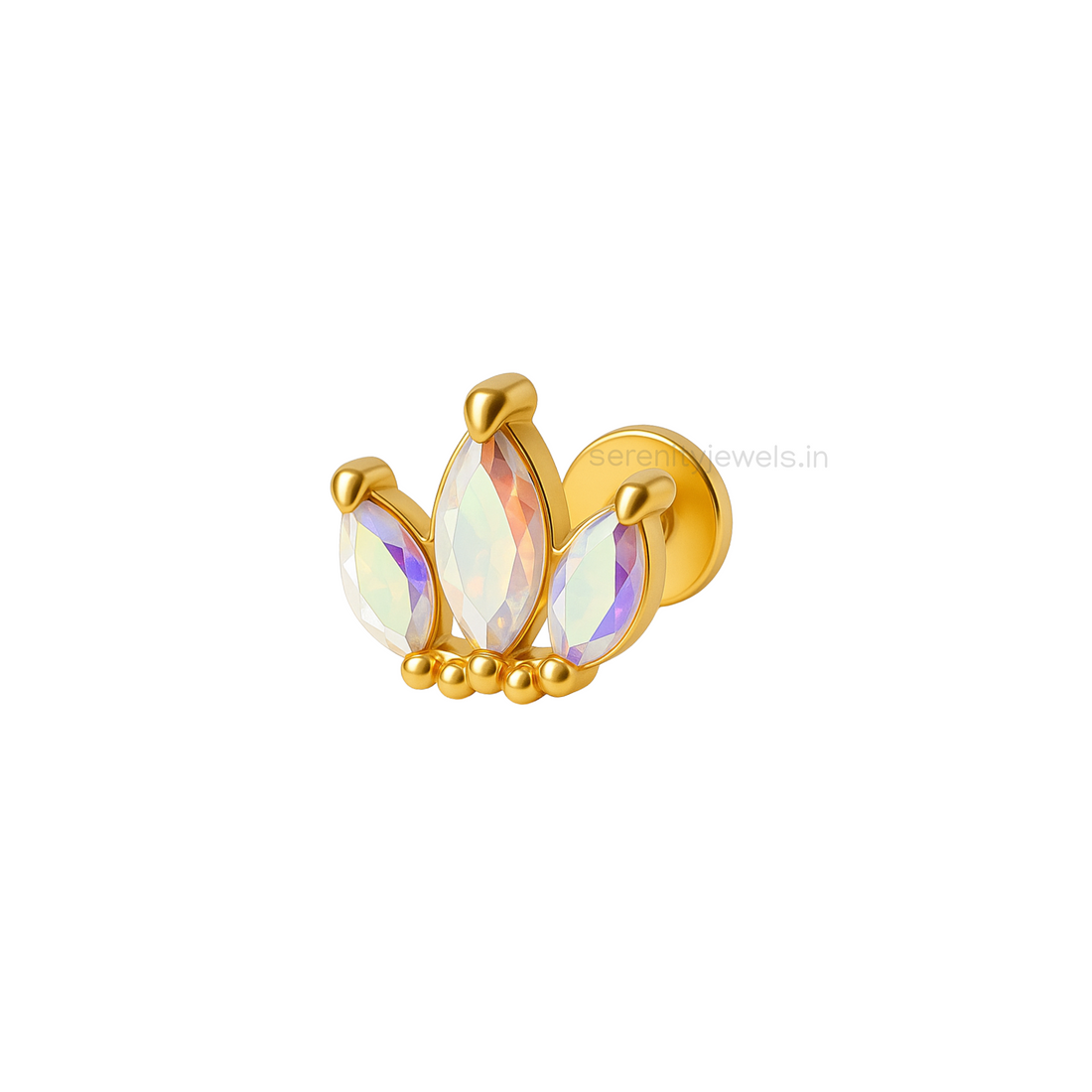 Iris Multicolour Flat Studs - PAIR – Serenity Jewels