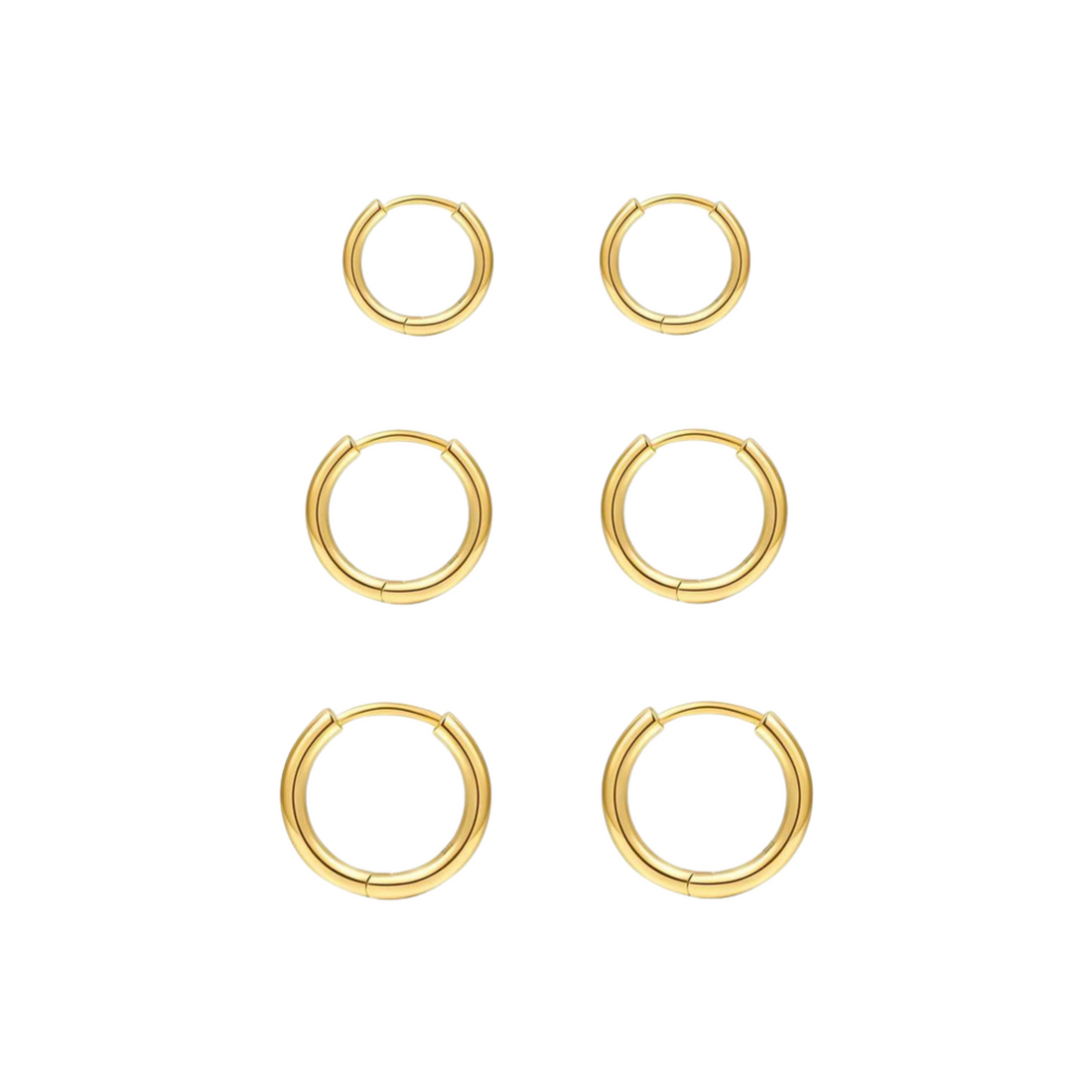 Simple Gold Hoops - Pair – Serenity Jewels
