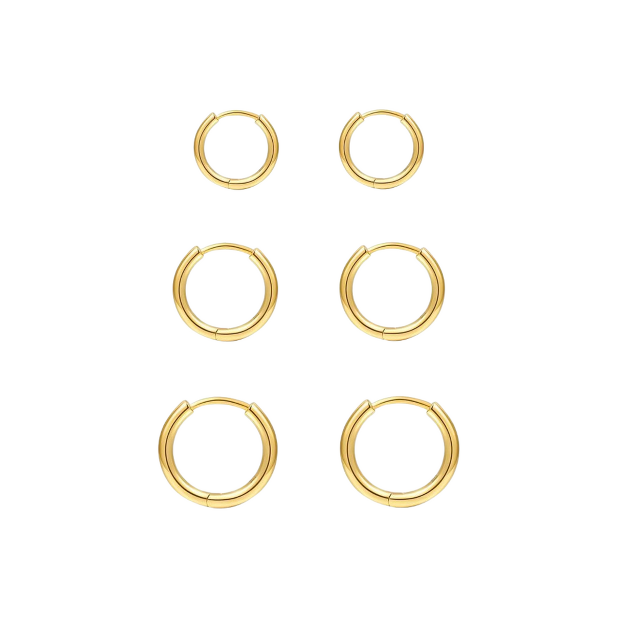 Simple Gold Hoops - Pair – Serenity Jewels