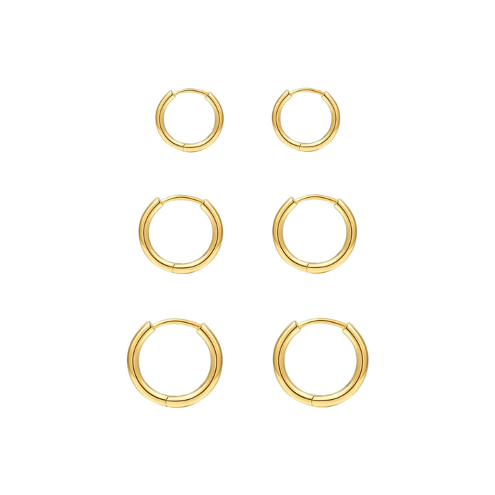 Simple Gold Hoops - Pair – Serenity Jewels