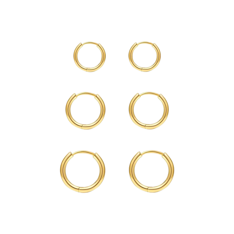 Simple Gold Hoops - Pair – Serenity Jewels